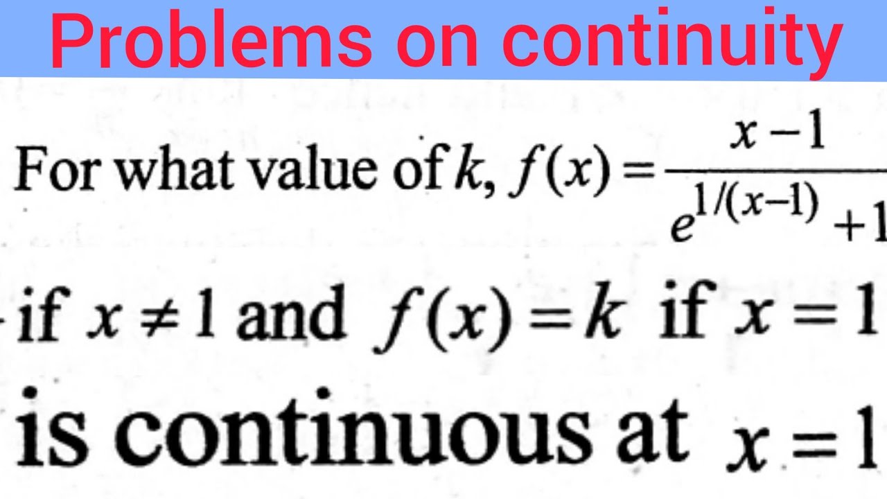 problem on continuity in degree maths - YouTube