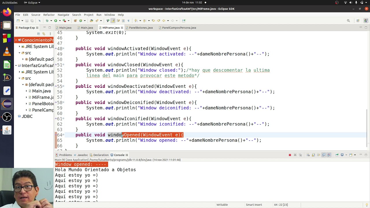 GUI Java - Activando eventos de ventana - YouTube
