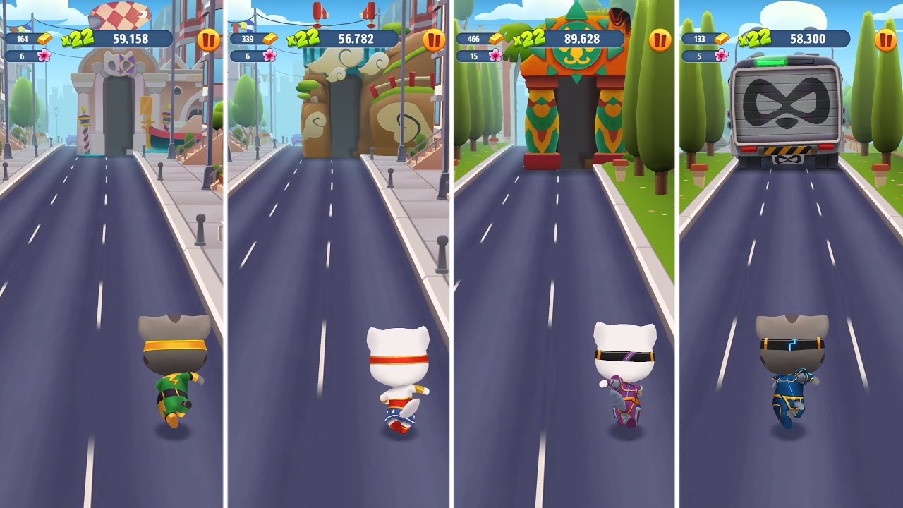 Talking Tom Gold Run: Super Tom,Super Angela,Cyber Angela,Hyper Tom ...