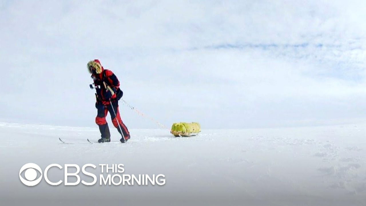 American becomes first person to cross Antarctica alone - YouTube