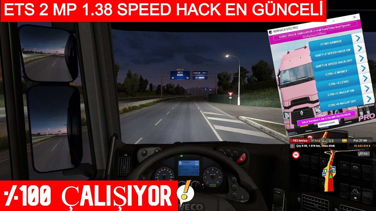 ETS 2 MP SPEED HACK (1.38.x) %100 ÇALIŞIYOR!!!! - YouTube