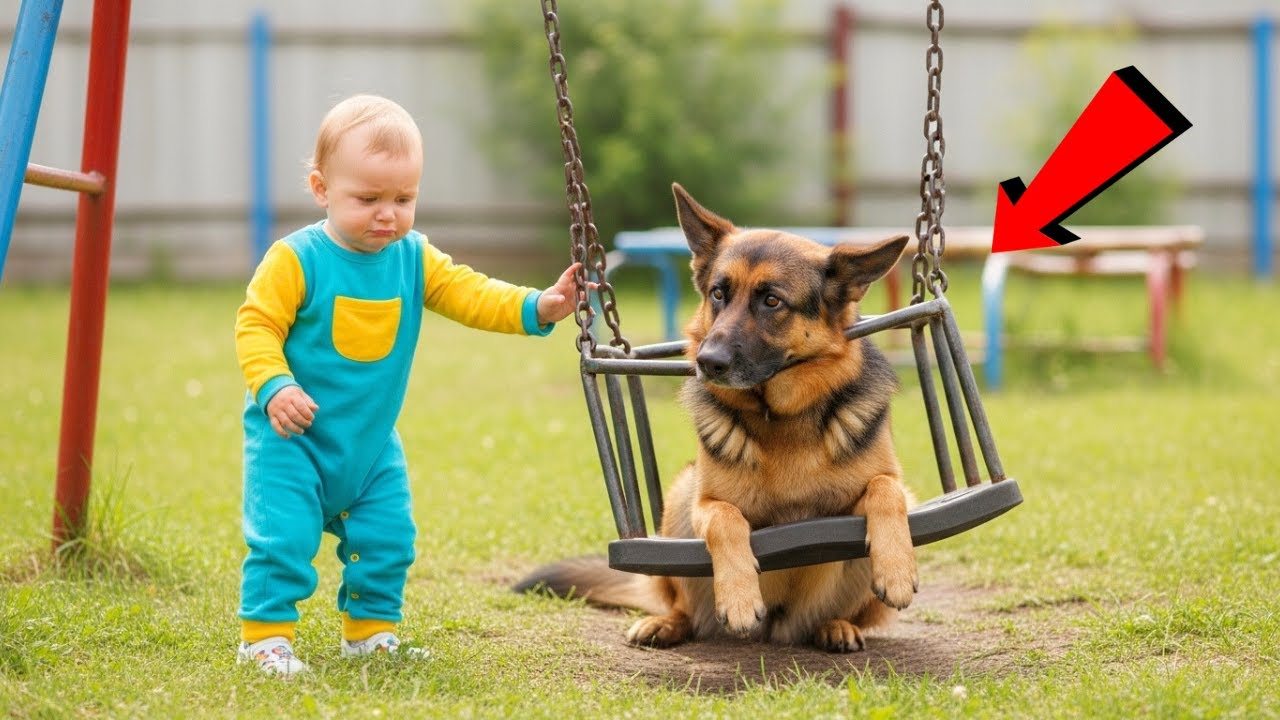 German Shepherd Was Trapped in a Collapsed Playground Swing – What Baby ...