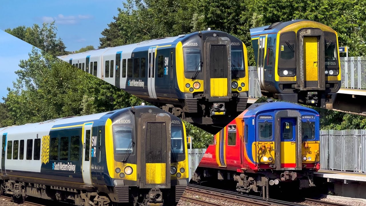 Trains passing through Berrylands Station - YouTube