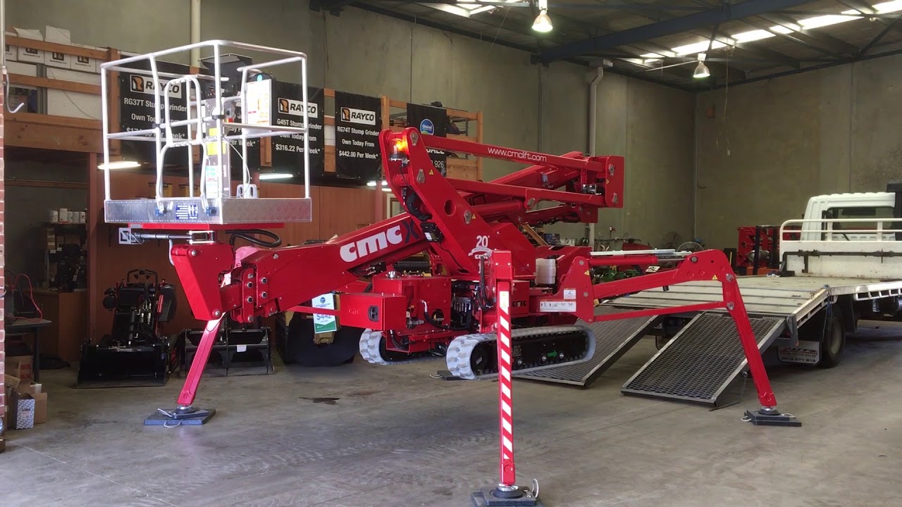 CMC 19HD Spider Lift Unloading - YouTube