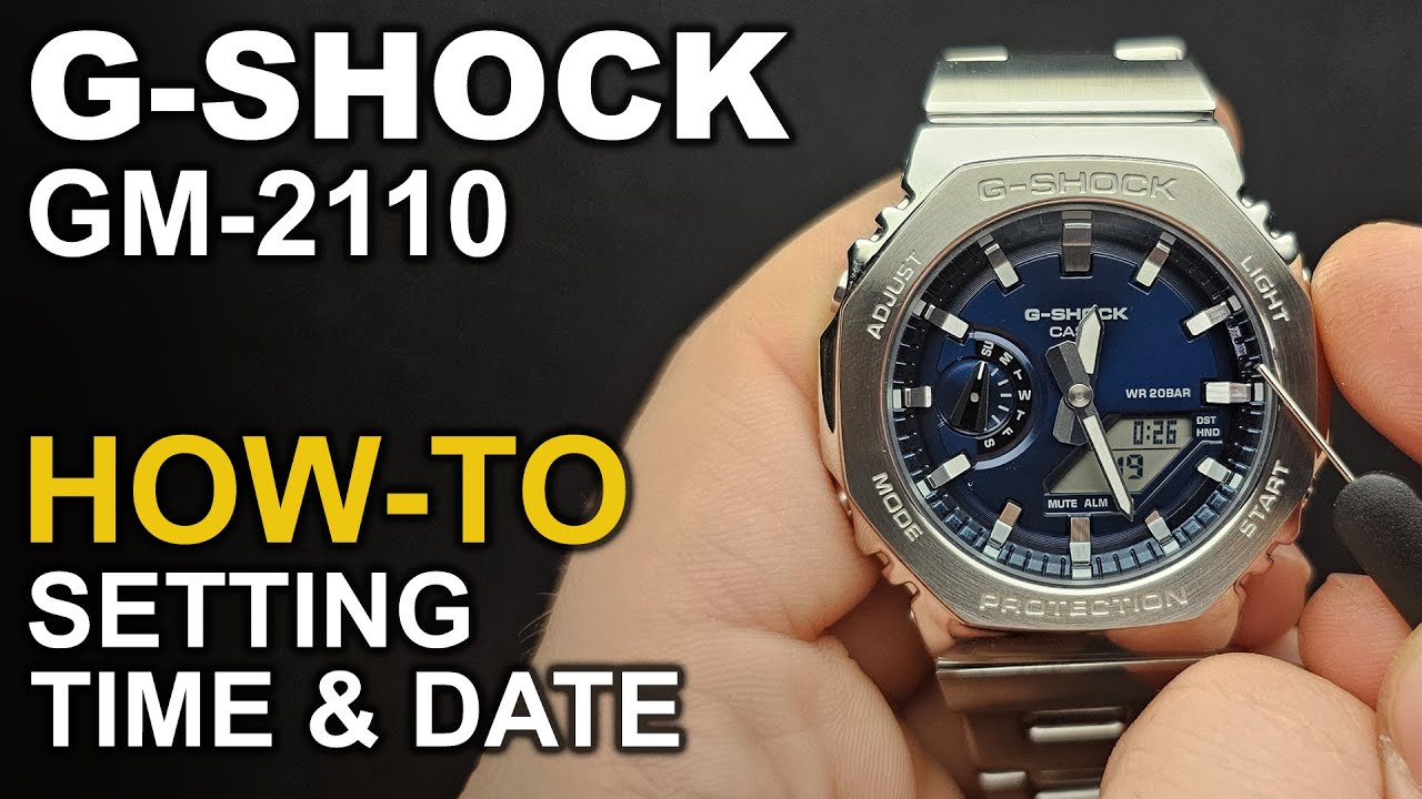 Gshock GM-2110 - Setting time and date - Module 5611 - YouTube