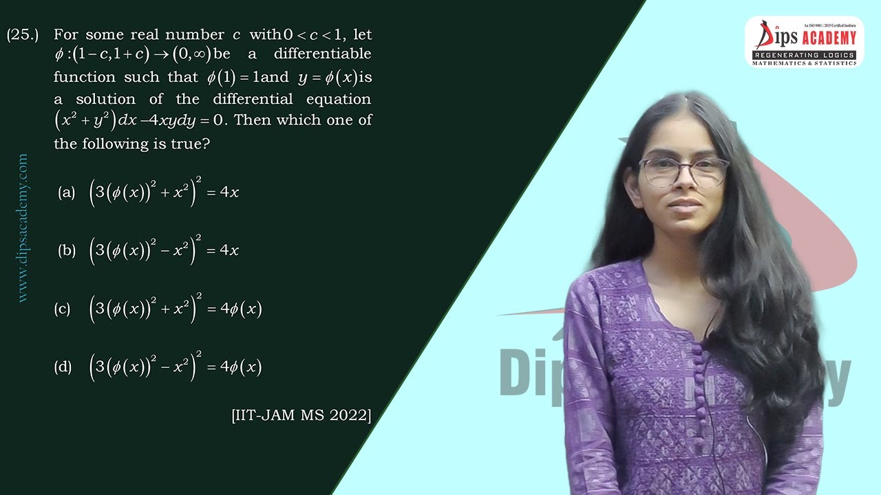 IIT- JAM Maths 2022 - Q. No.25 | Ordinary Differential Equation ...