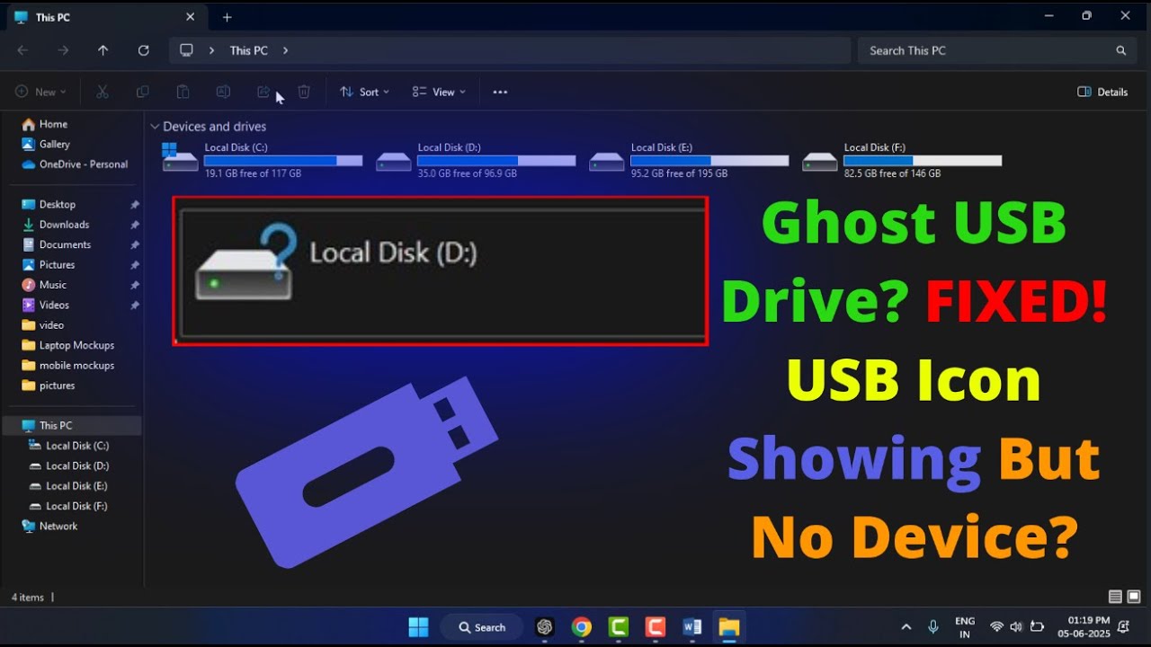 How to Fix Ghost USB Drive Icon in Windows 11 | Phantom Drive Showing ...