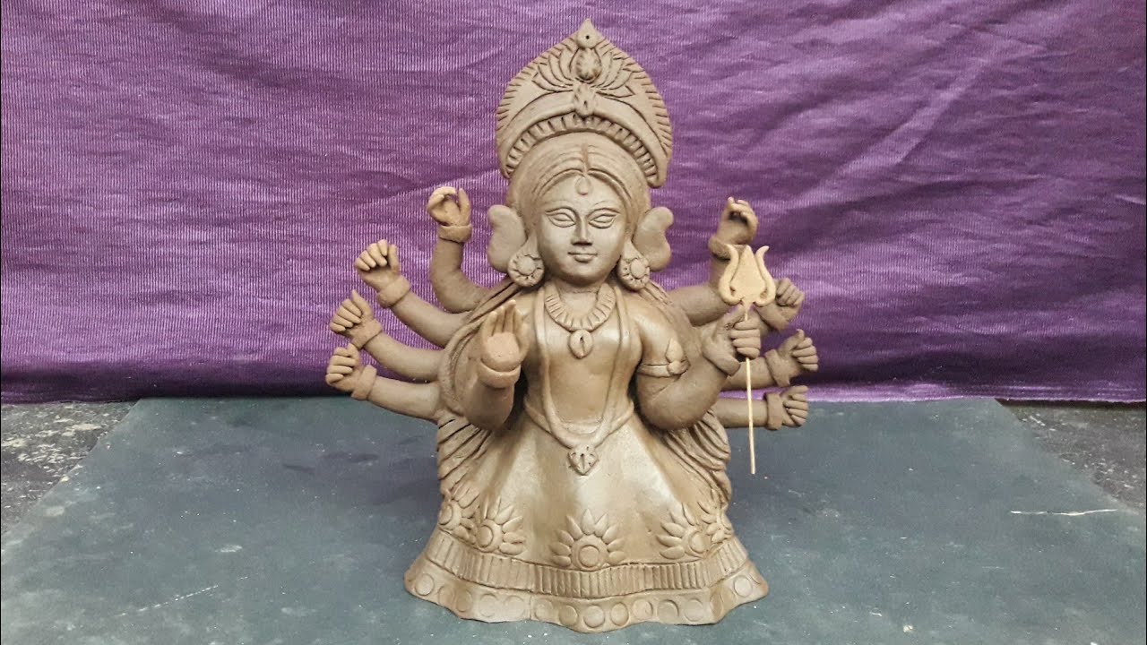 durga maa murti making with clay easy | mitti se durga maa murti banana ...
