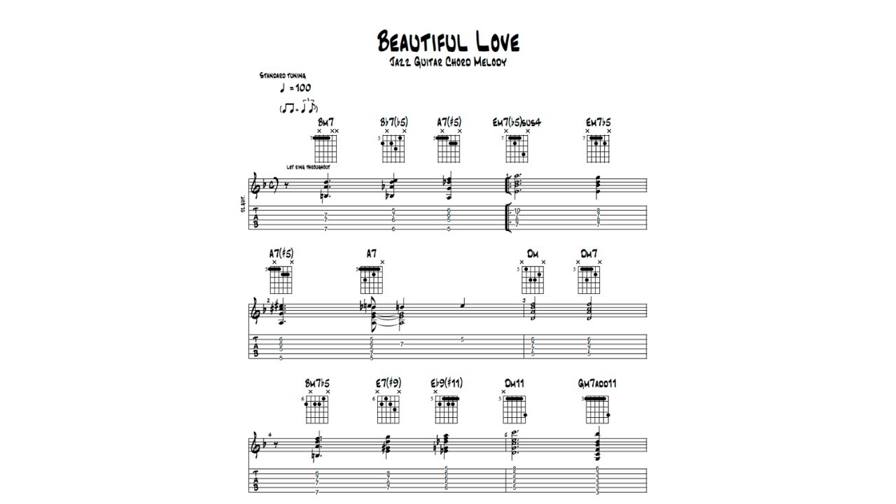 Beautiful Love - Jazz Guitar Chord Melody Arrangement - YouTube