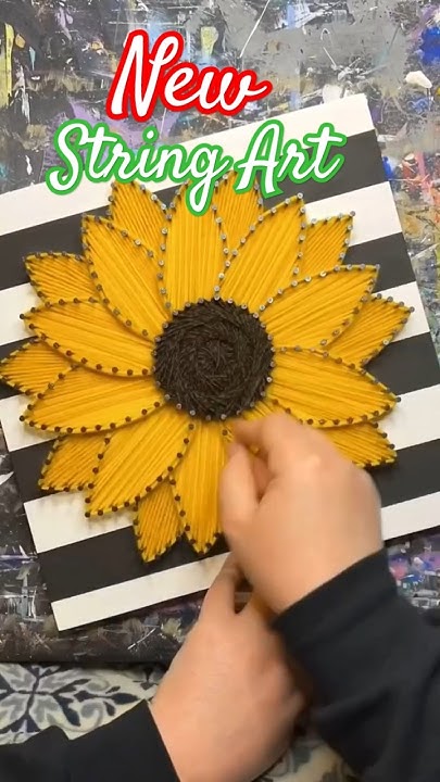 Sunflower String Art Kit Tutorial/String Art/Stringing Sunflower Spiral Center String Art#art# ...