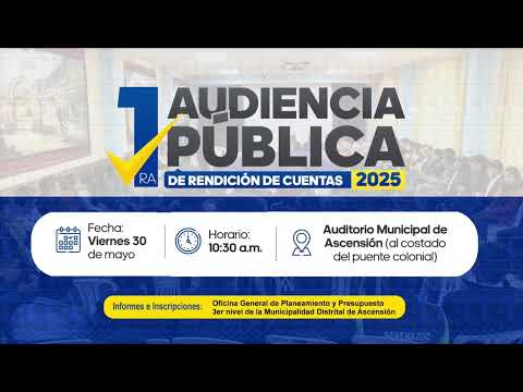 Convocatoria a la Primera Audiencia Pública de Rendición de Cuentas