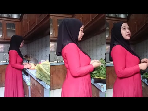 Bundha Hijab montok live pakai gamis ketat