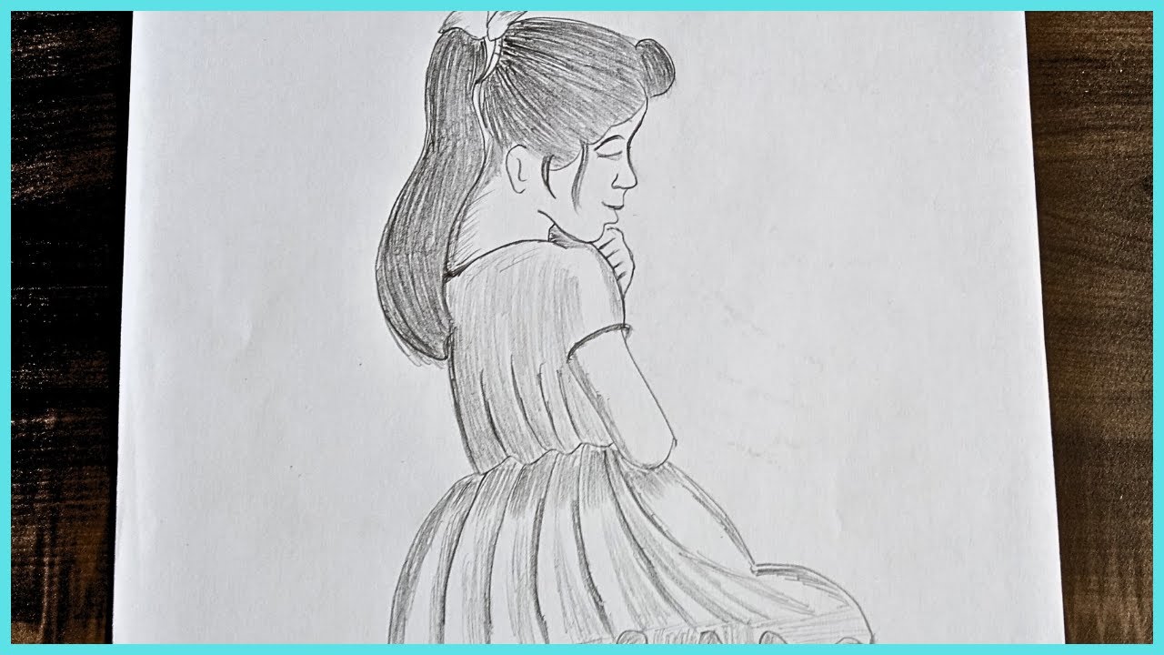 How to draw a beautiful girl image l pencil ️ sketch l Art and ...