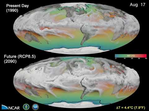 Present and Future Climate in a Global Model - YouTube