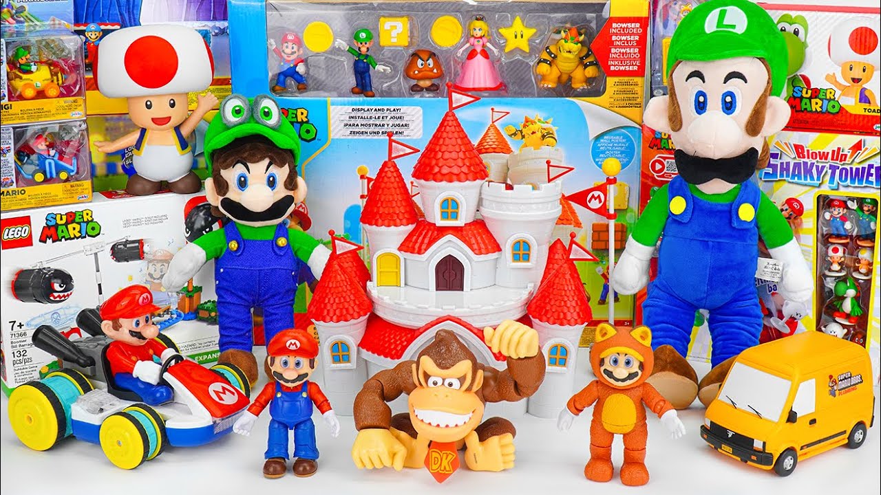 Super Mario Bros Unboxing Toys Review | Nintendo Super Mario Deluxe ...