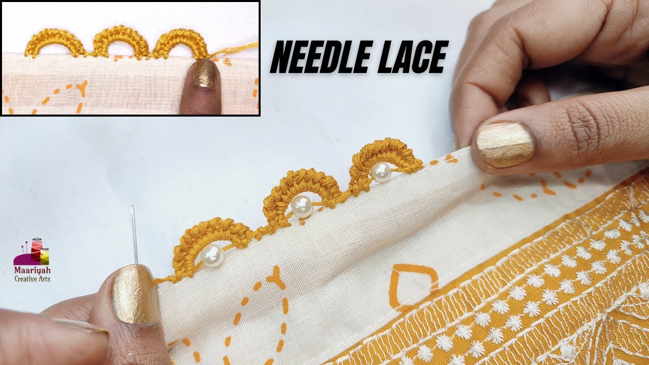 Lace Dupatta Design Ideas at Home | Needle Lace Border for Scarf | Hand ...