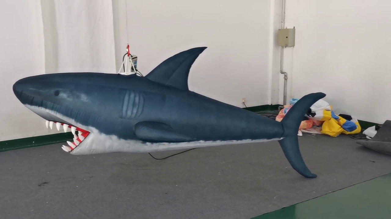 3m Length Inflatable Shark With blower For Nightclub Ceiling Decoration ...