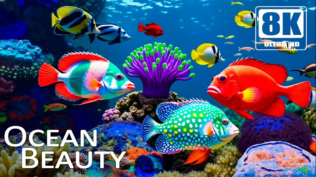 Aquarium World 8K | Exotic Marine Life, Graceful Fish, Shimmering Reefs ...