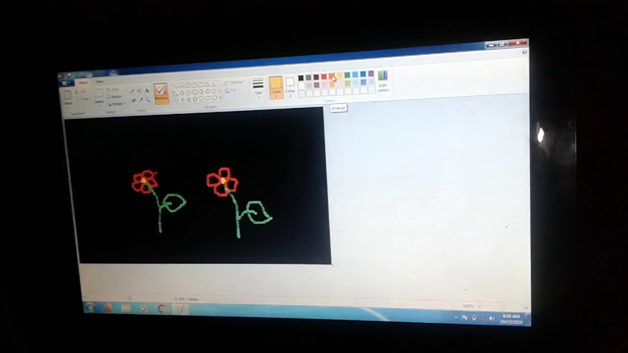 Menggunakan ikon fill with color dan airbrush di program paint - YouTube