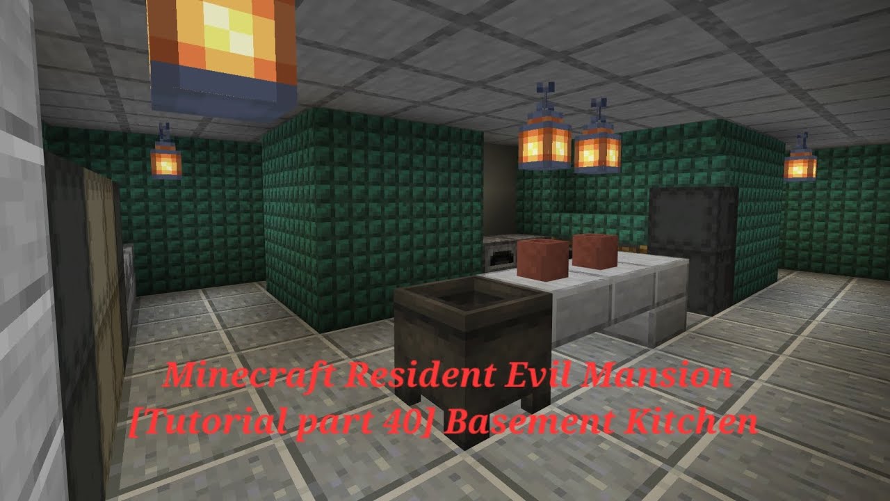 Minecraft Resident Evil Mansion Tutorial Part 40 Basement Kitchen - YouTube