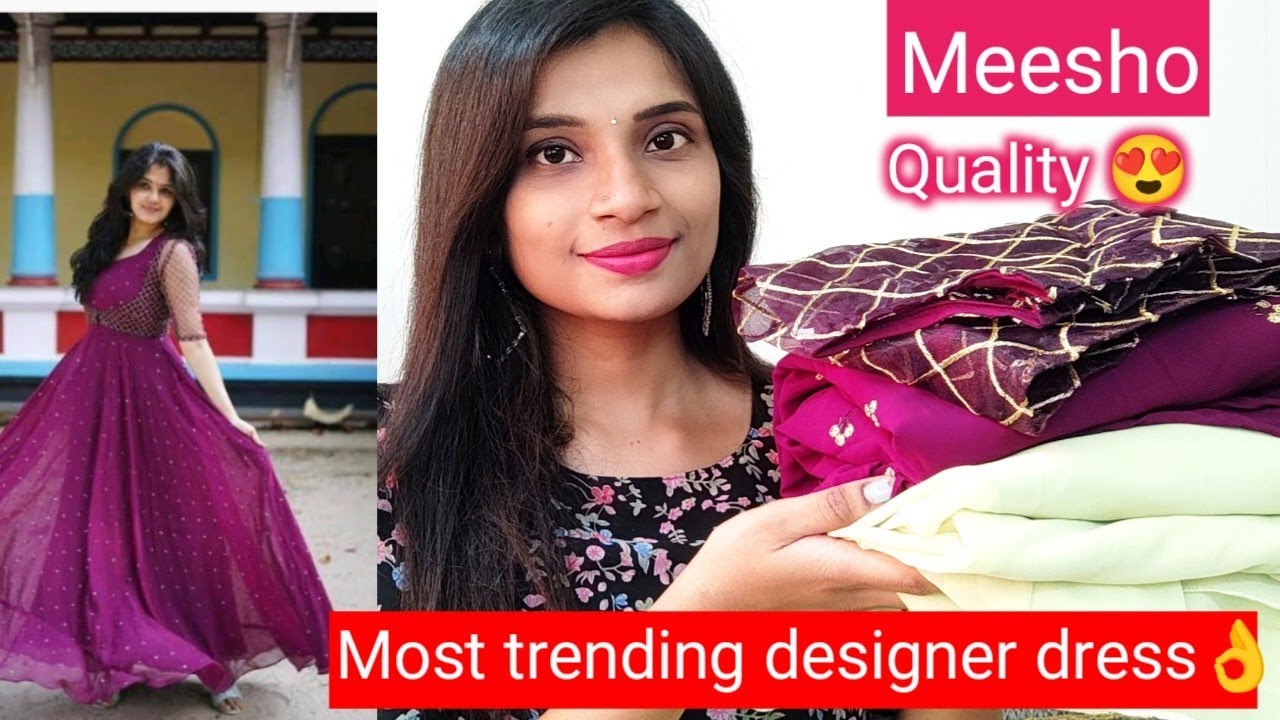Meesho Most trending Designer dress quality ఎలా ఉందో చూసేద్దామా😍#meesho ...