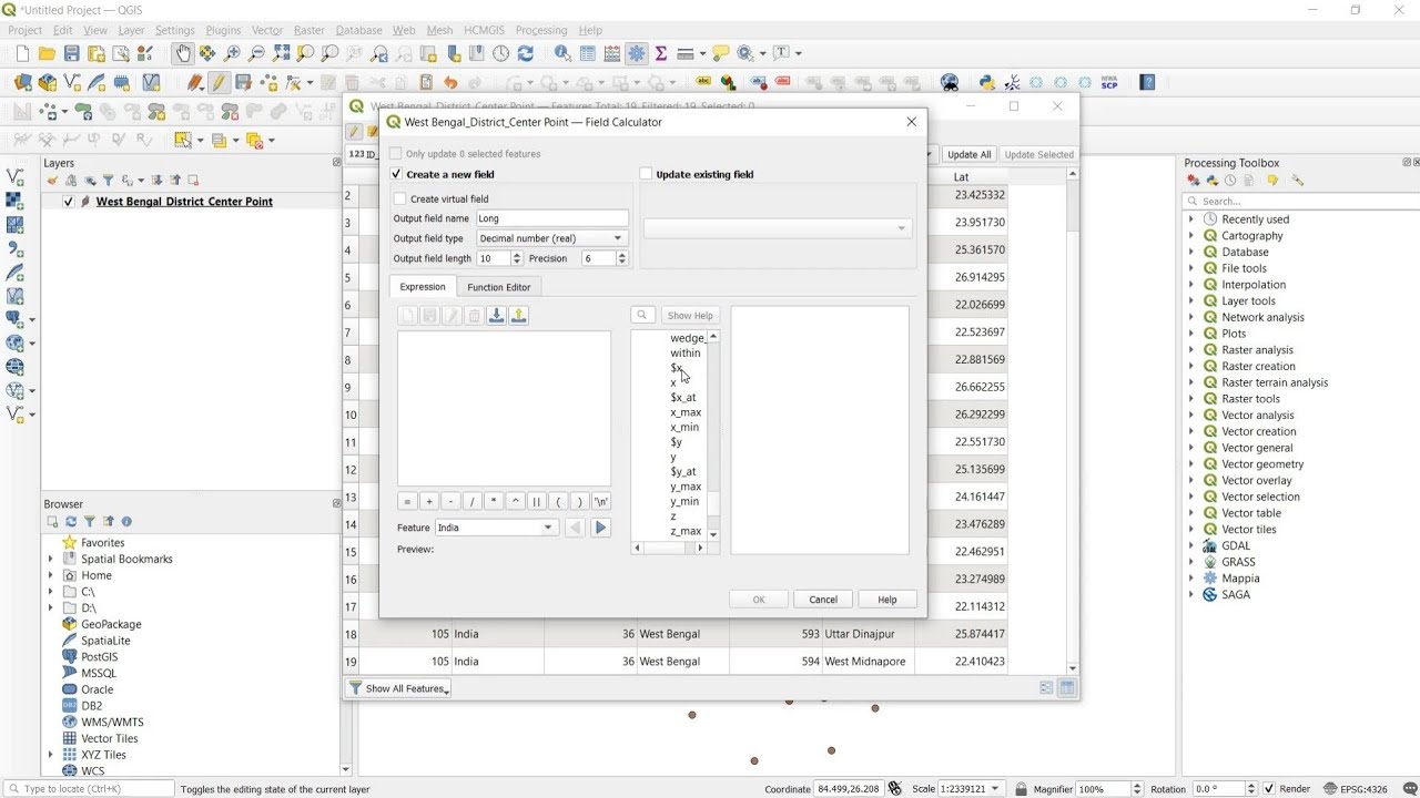 QGIS Tutorial Latitude Longitude Calculation Of Point Shape File qgis-tutorial-latitude-longitude-calculation-of-point-shape-file