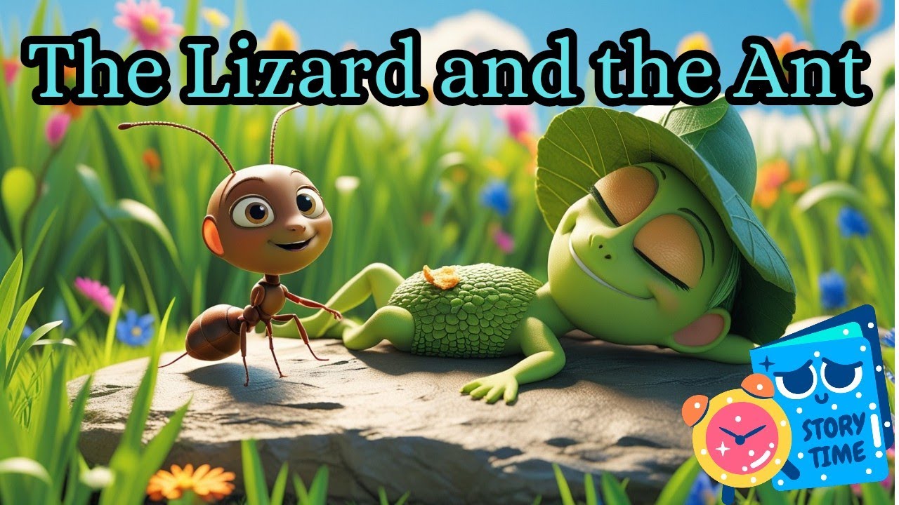 The lazy lizard and ant 3D cartoon moral story for kids/ story telling ...