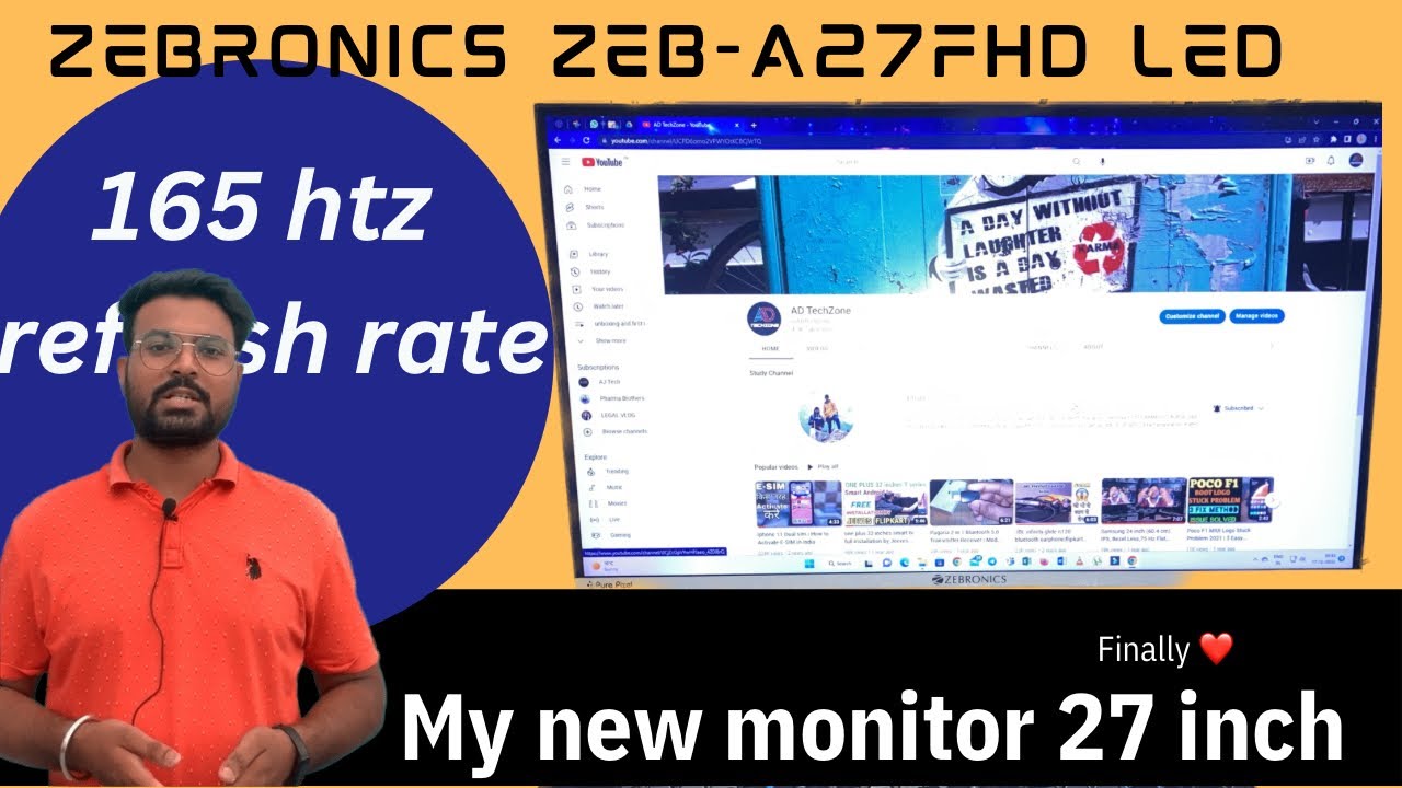 Zebronics 27 inch Monitor | 165 htz Refresh rate | Unboxing And ...