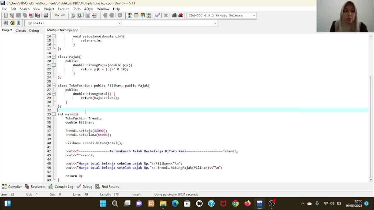 Praktikum Pemrograman Berorientasi Objek | Multiple Inheritence. - YouTube