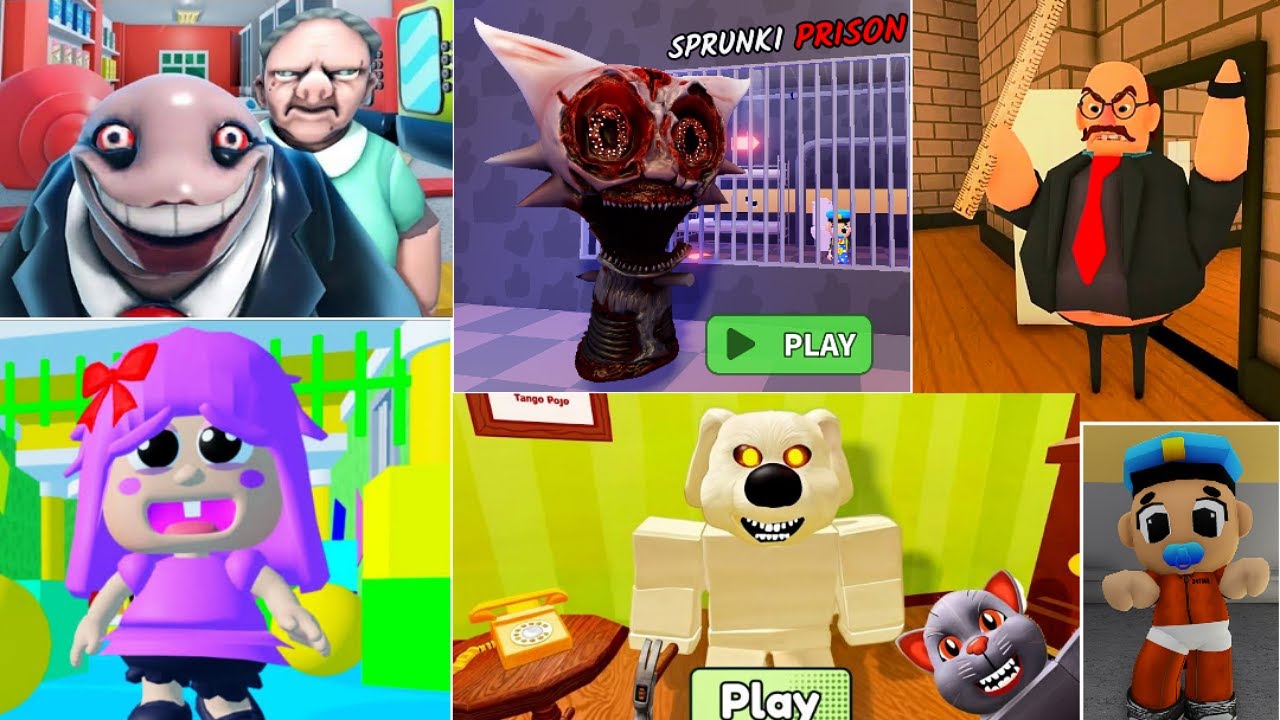 Roblox 5 SPEEDRUN Escape Obby, SPRUNKI Barry's Prison Run, BABY POLLY ...