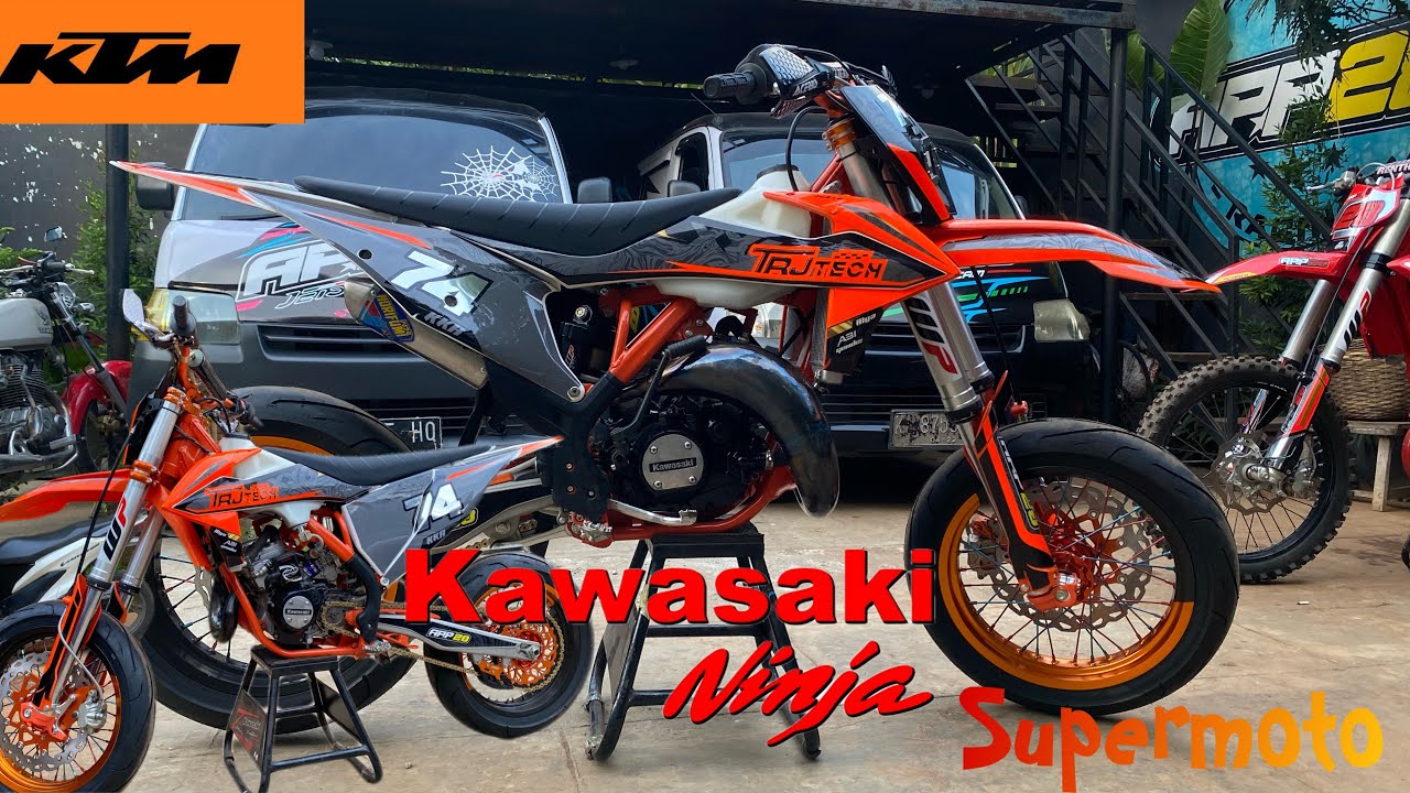 Kawasaki ninja modif supermoto - YouTube