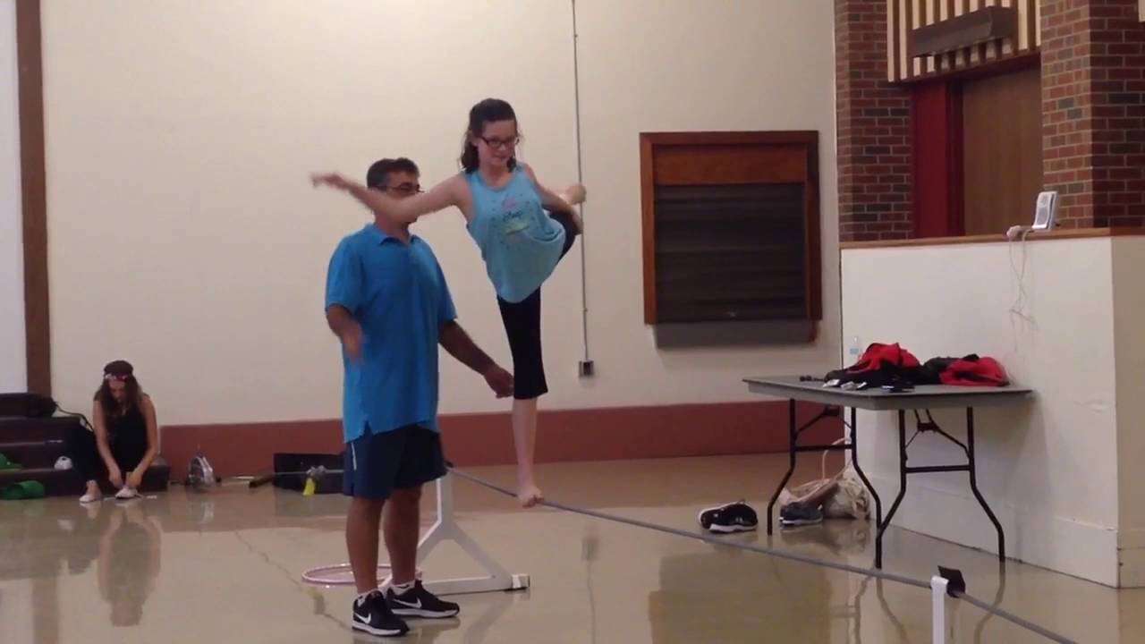 Tight wire training at Cirquemania - YouTube