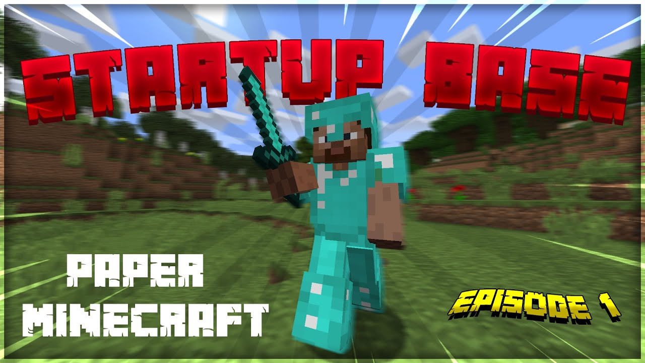 Paper Minecraft Episode 1 Startup Base - YouTube