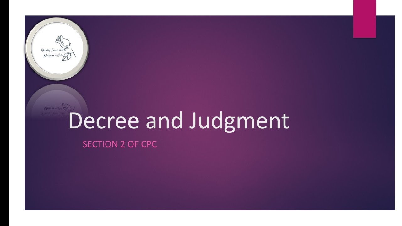 Judgment and Decree - YouTube