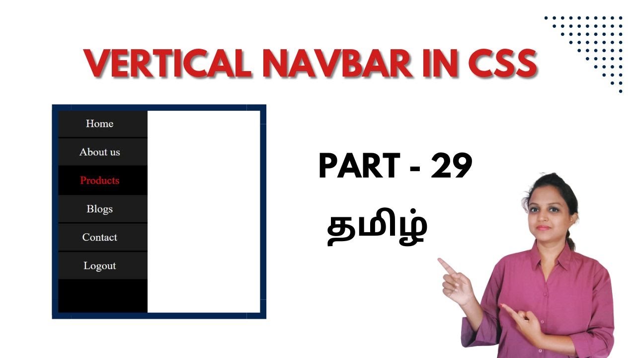 VERTICAL NAVBAR IN CSS | NAVIGATION BAR | CSS TUTORIAL - PART 29 | TAMIL | DEVELOPER TECHIES ...