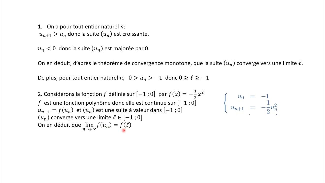 Fonction continue et application à la recherche de la limite d'une ...