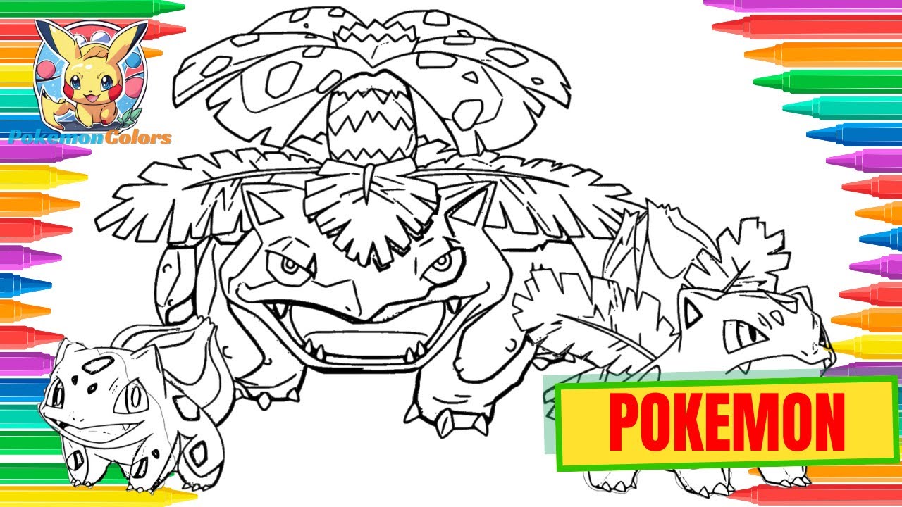 Coloring the Legend of Mega Venusaur | Pokemon Colors Channel - YouTube