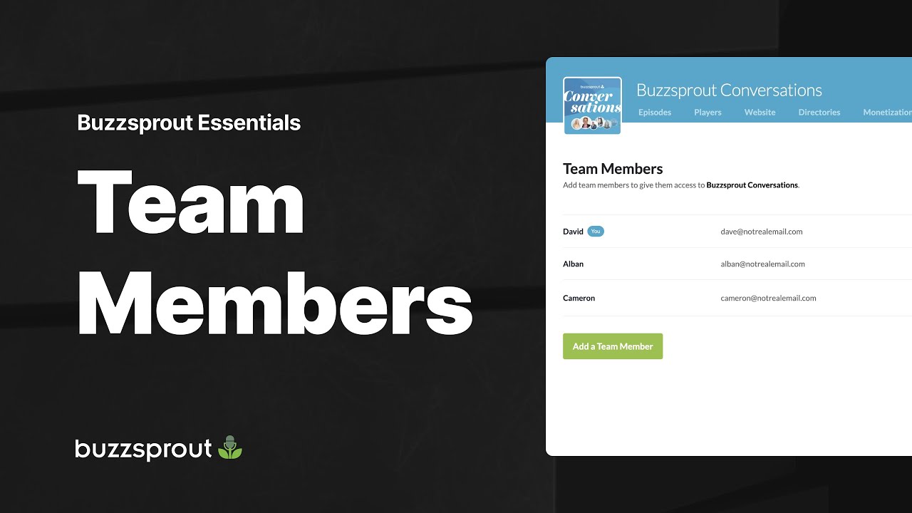 Team Members and User Roles — Buzzsprout Essentials - YouTube