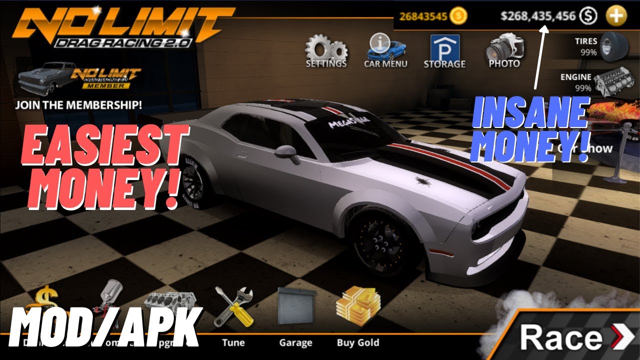 Millions of Dollars in 5 Minutes Easiest Money! No Limit Drag Racing 2. ...