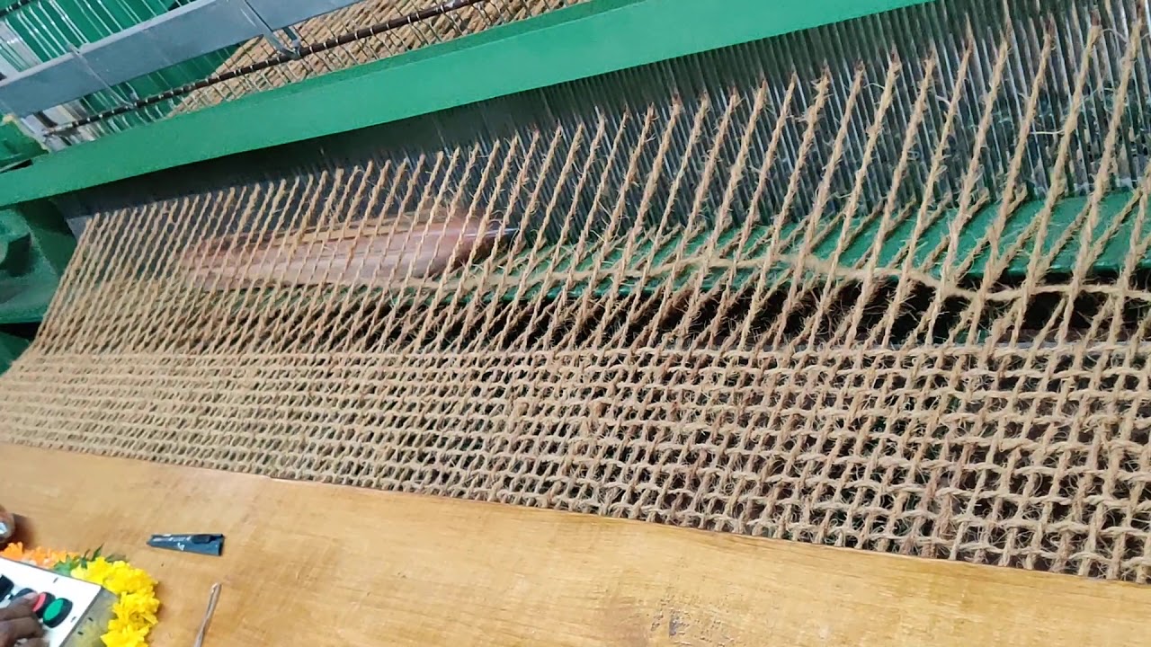 Coir Geotextile loom - YouTube