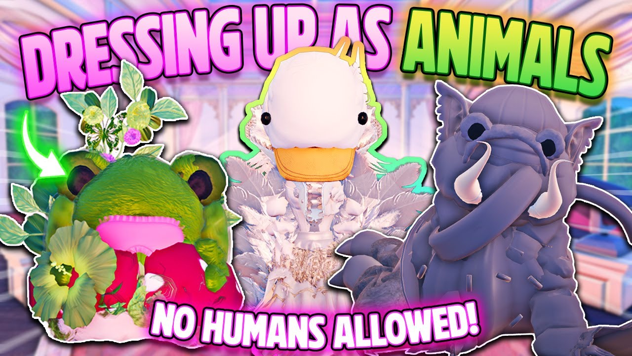 Making *ANIMALS* Using ITEM ADJUSTMENT for EVERY THEME in Dress to Impress!! - YouTube