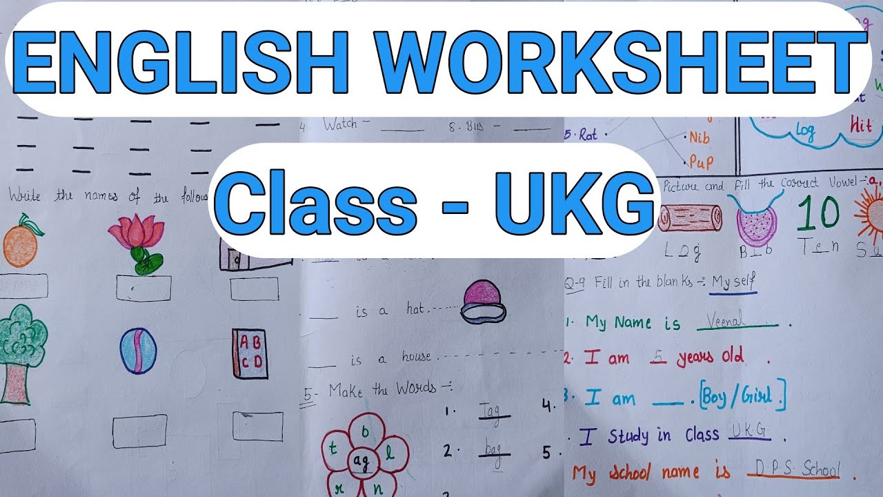 English Worksheet For Class UKG | English Worksheet | Daily Worksheet ...