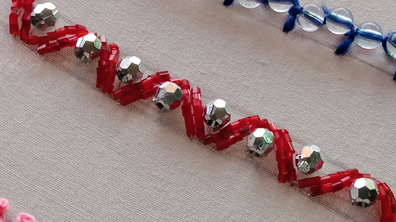 Add Sparkle with this Beaded Border Pattern #cutbeadsembroidery - YouTube