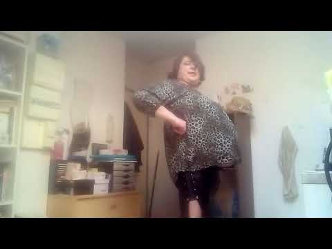 BBW Aphrodita Shows Off Her Huge Belly With a Tight Mini-Skirt And a Crop Top