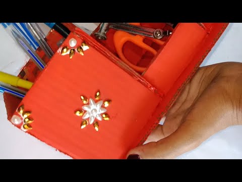 Waste Cardboard Making Penbox Craft Ideas #viralvideo #creative #craft #ideas - YouTube