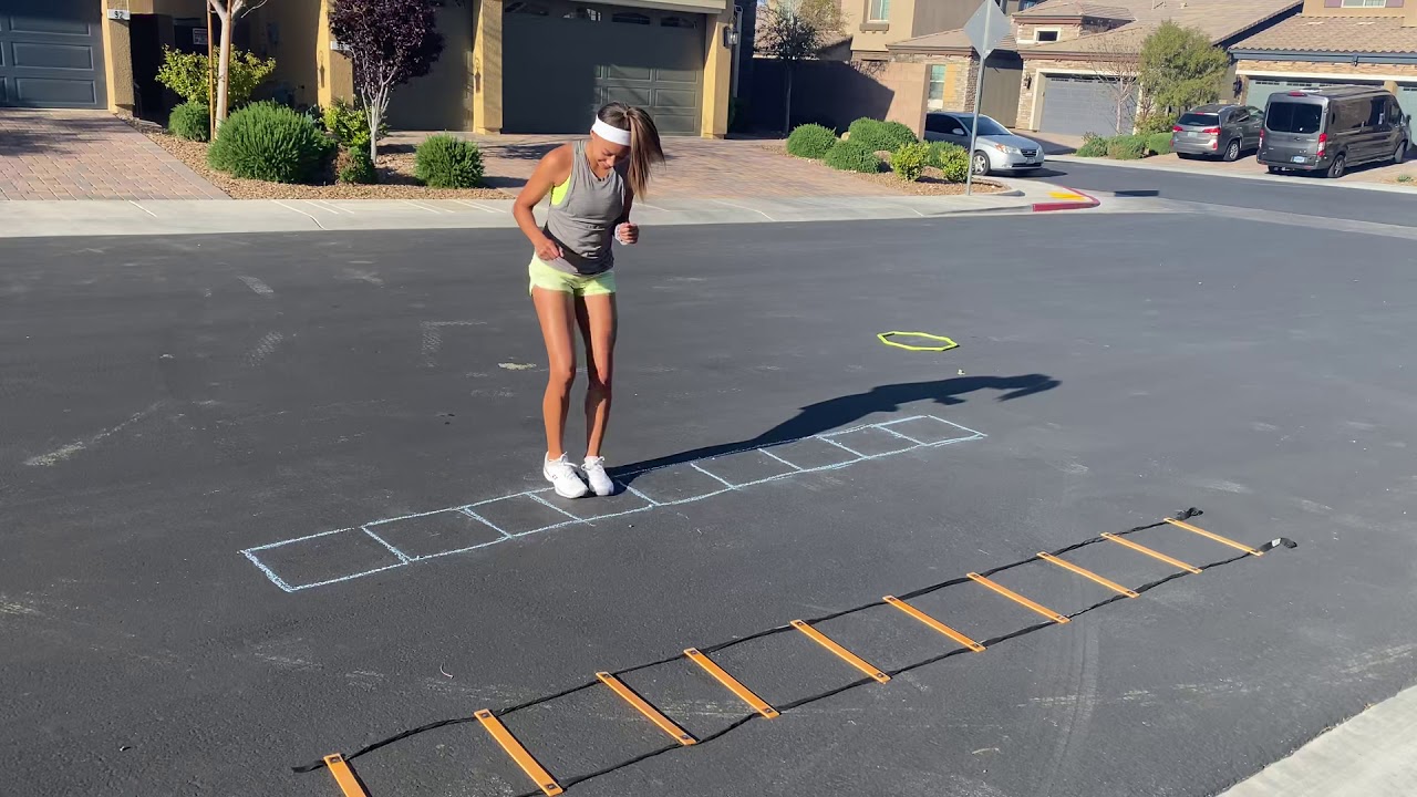 Ladder Drill #4- side ways two in two out - YouTube