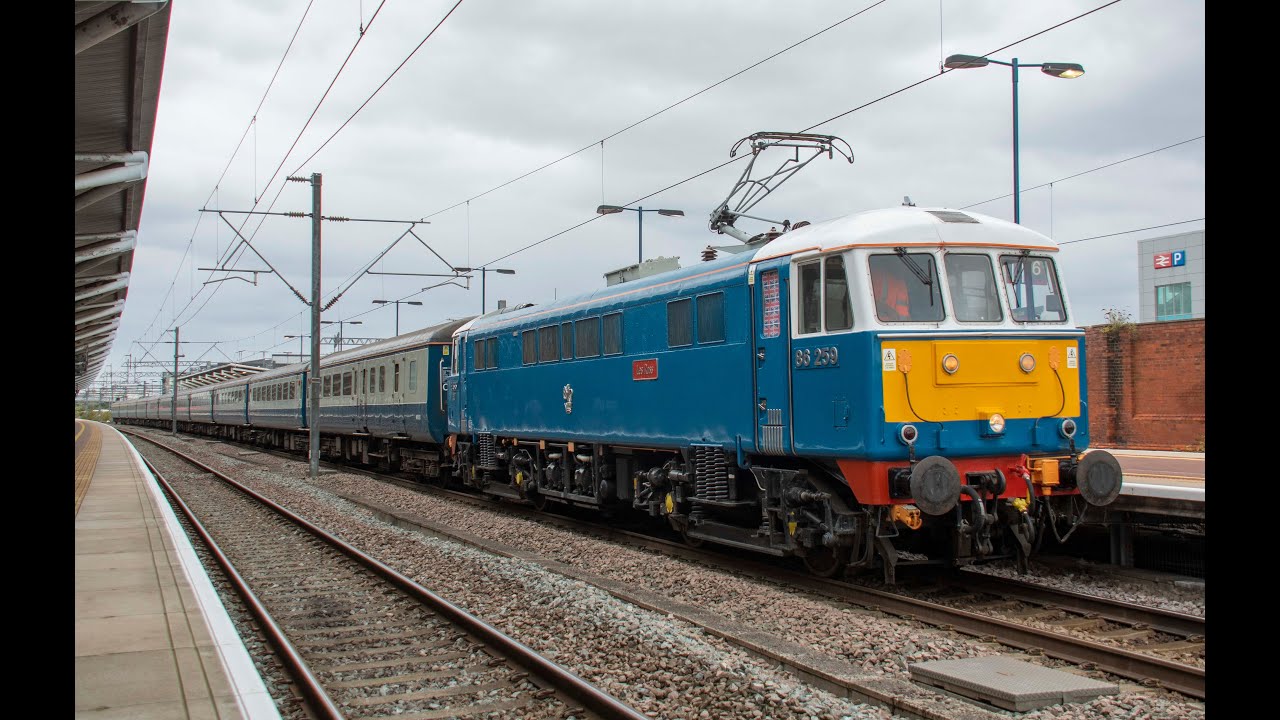 Class 86s Working WCML Relief Trains - YouTube