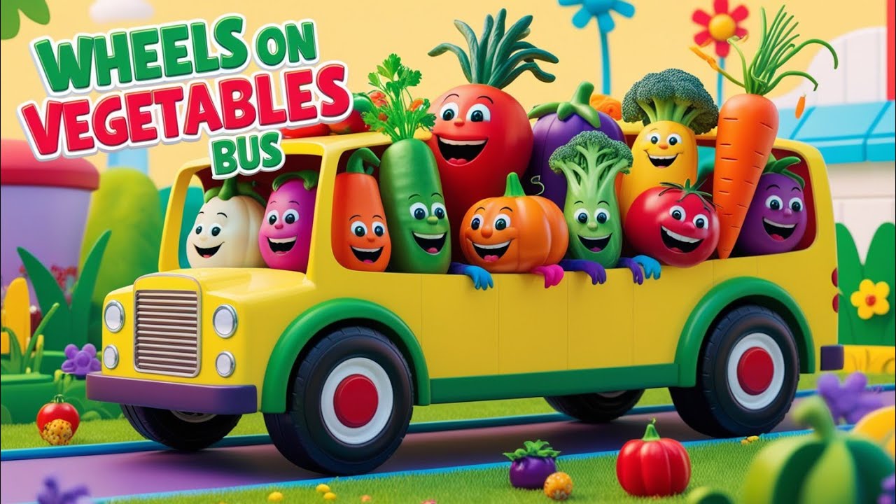 “🎶 Wheels on the Veggie Bus: A Fun Nursery Rhyme Adventure for Kids! 🚍🥕 ...