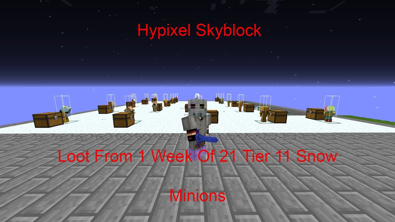 Loot From 1 Week Of 21 Tier 11 Snow Minions [Hypixel Skyblock] - YouTube