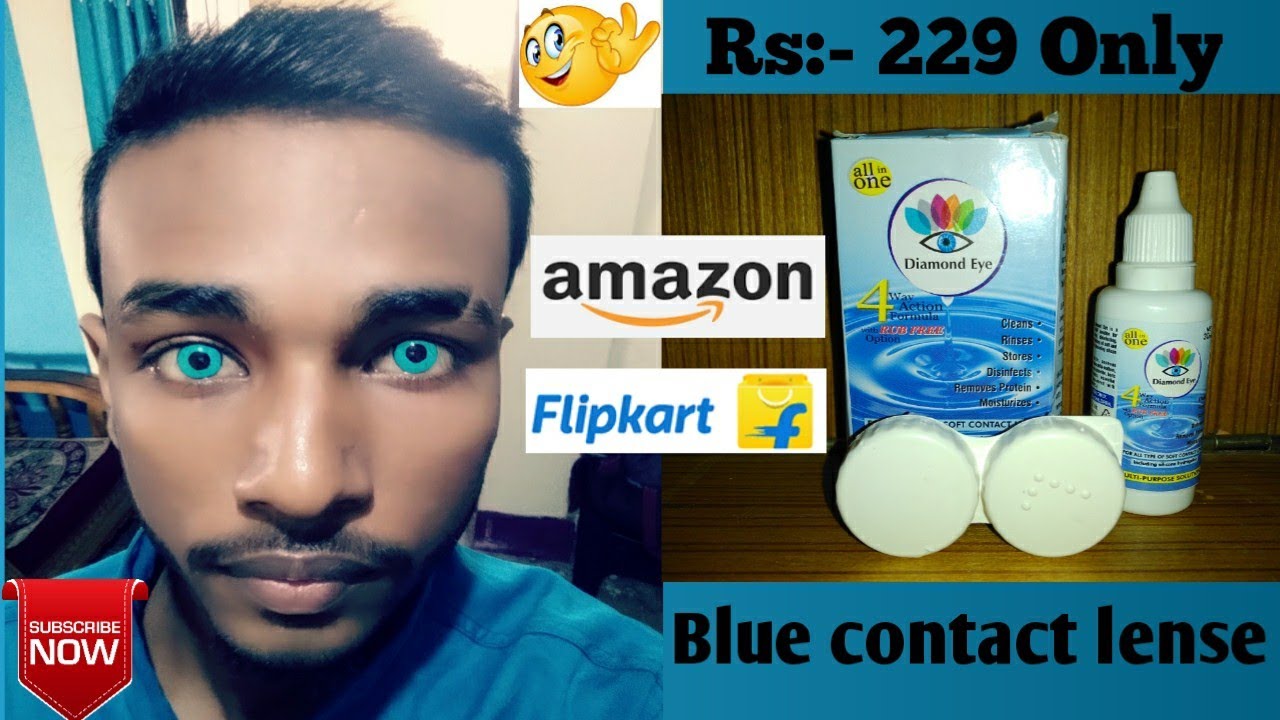 How To Apply Contact Lenses and "UNBOXING" Diamond Eye Dark Blue ...
